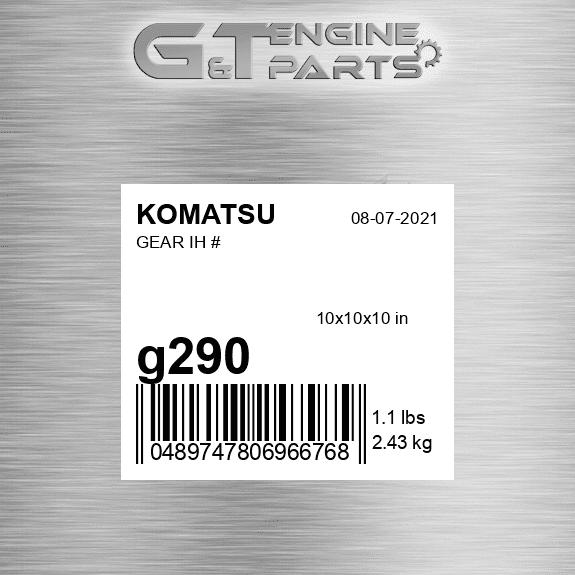 G290 GEAR IH # fits KOMATSU (New OEM) - Walmart.com