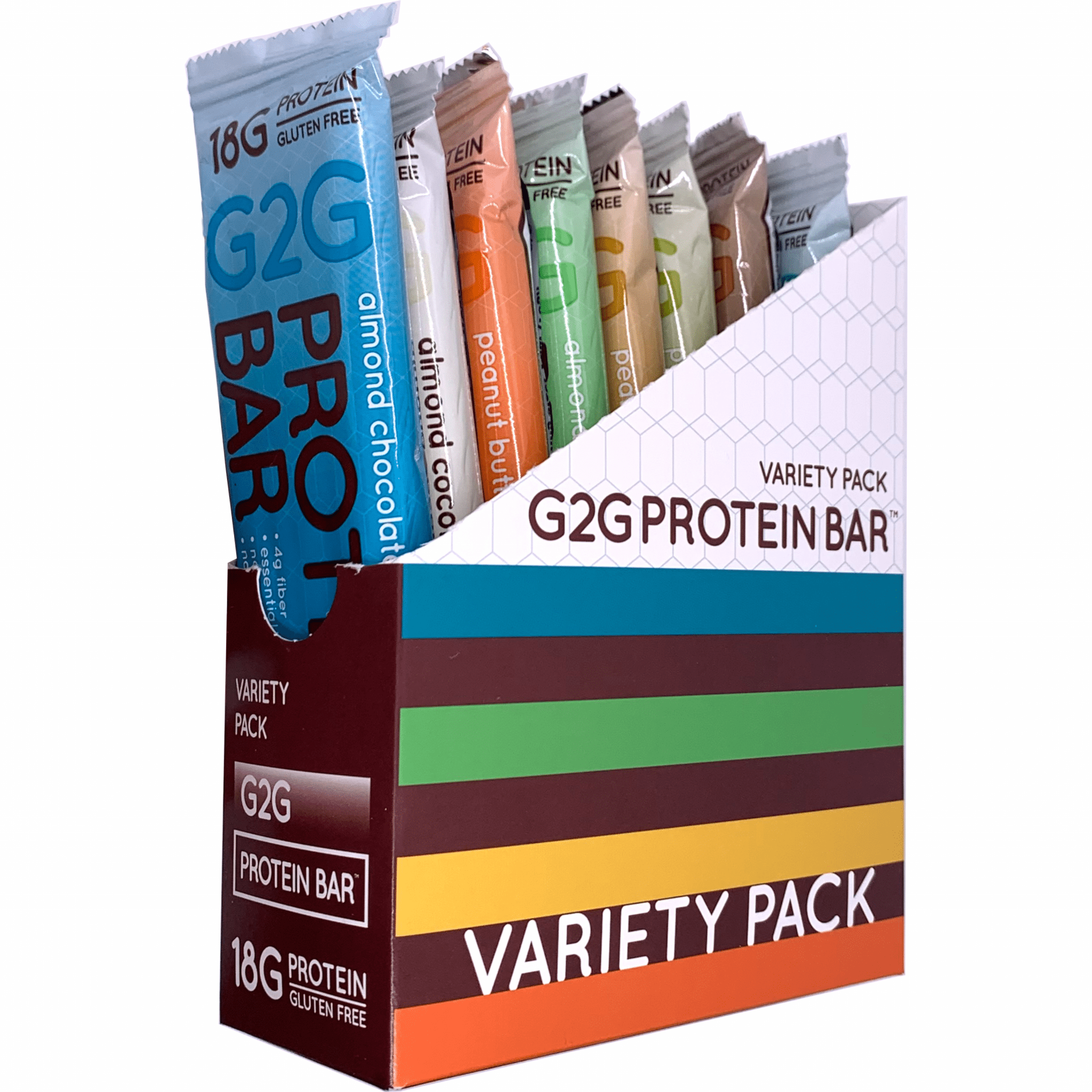 G2G High Protein Bar, 8 Flavor Pack, Gluten-Free, Clean Ingredients ...