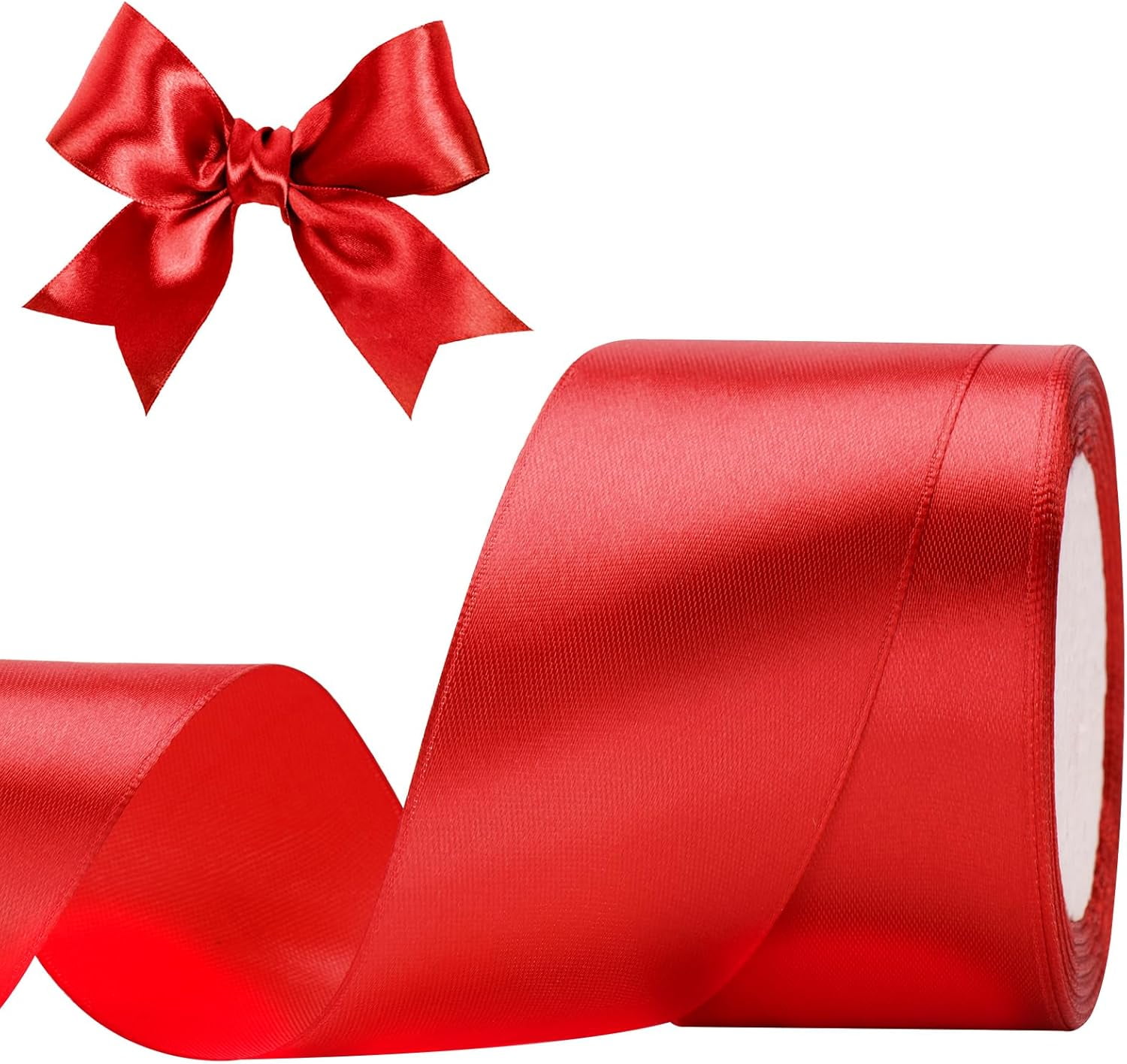 G2PLUS Red Stain Ribbons, 50mm Gift Wrap Ribbon, 22M Ribbons for Gift ...