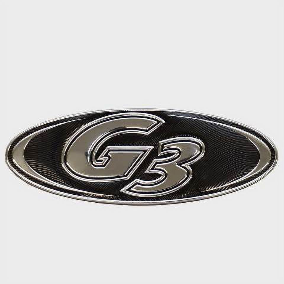 G3 Boat Seat Logo Raised Emblem 73520373 | 5 3/4 x 2 1/8 Inch Black ...