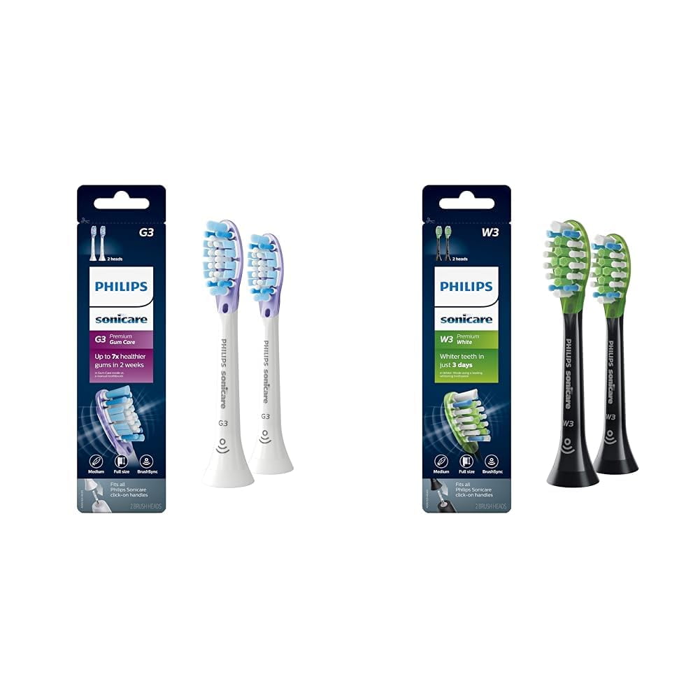 G3 Premium Gum Care Replacement Toothbrush Heads, 2 Brush Heads, White ...
