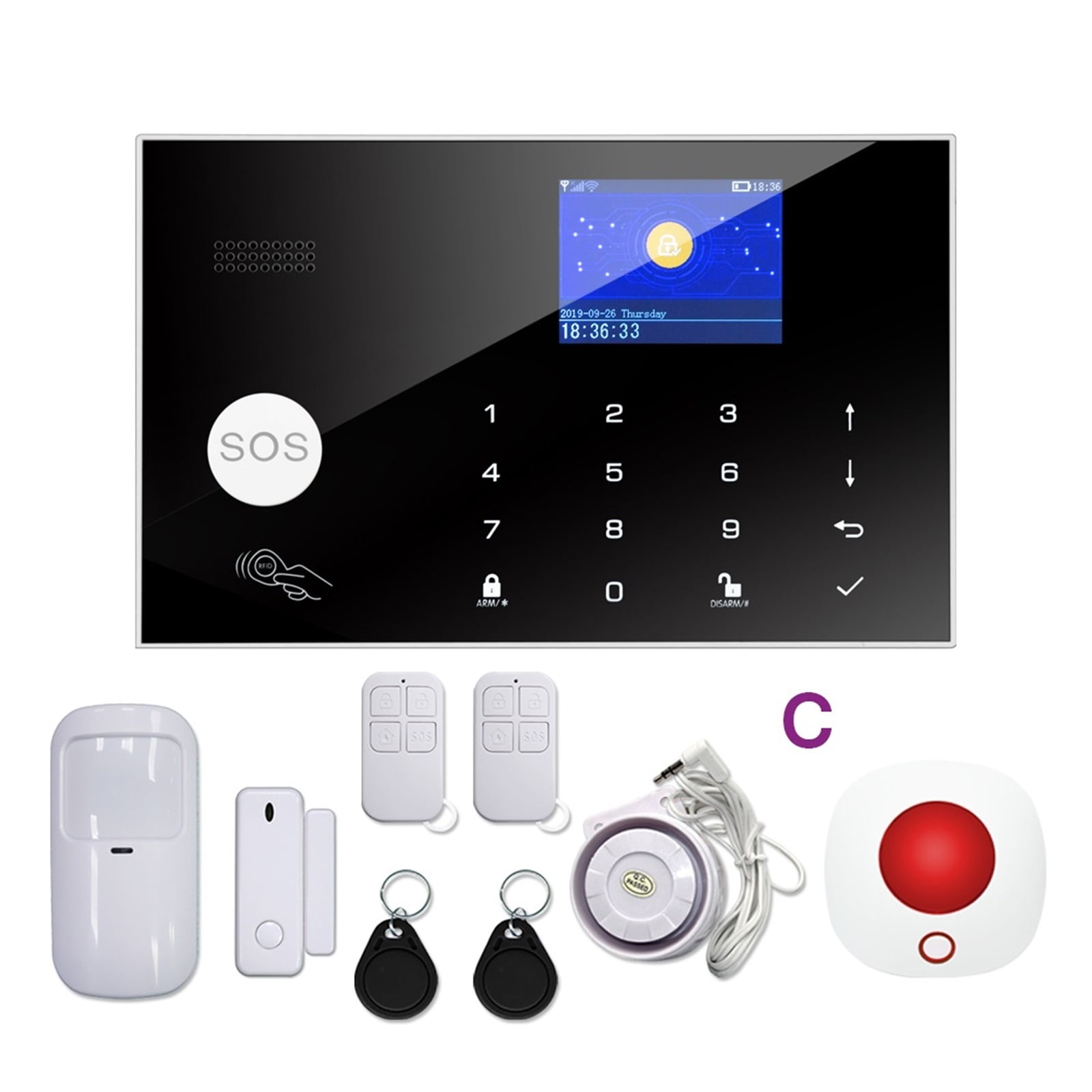 G30 Tuya Wifi Security Alarm System App Control With IP Camera Auto Dial Motion Detector ...