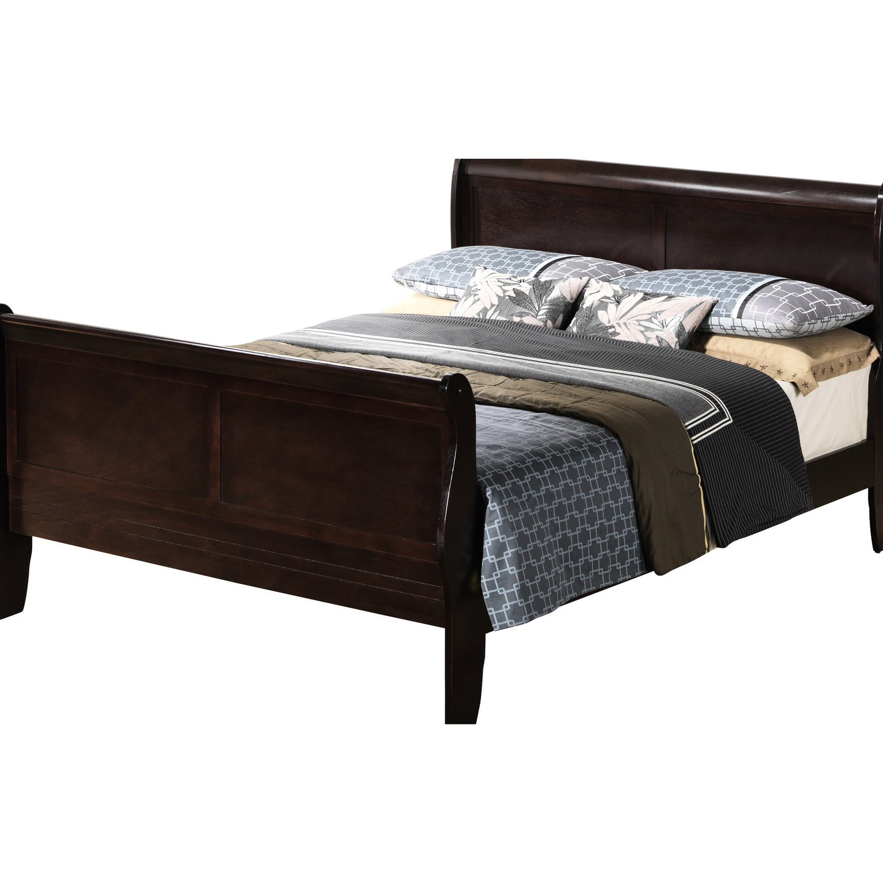 G3125a-kb Bed, Cappuccino, King Size, With Wood Trim, Available In ...