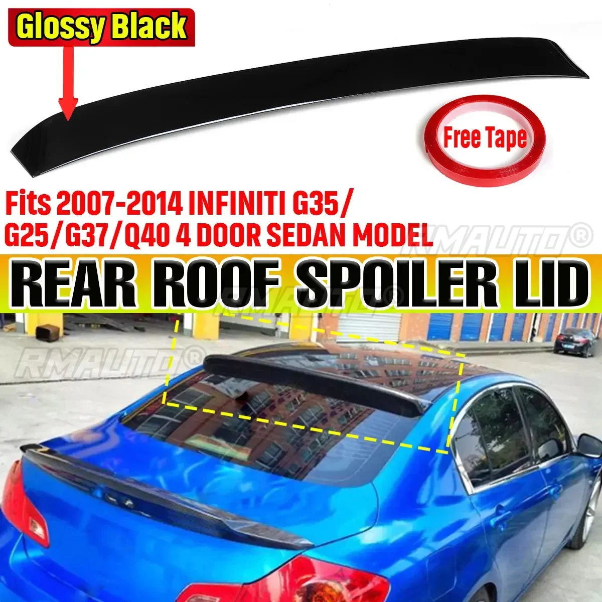 G35 G25 Car Rear Roof Spoiler Wing Lip For INFINITI G35 G25 G37 Q40 4 ...