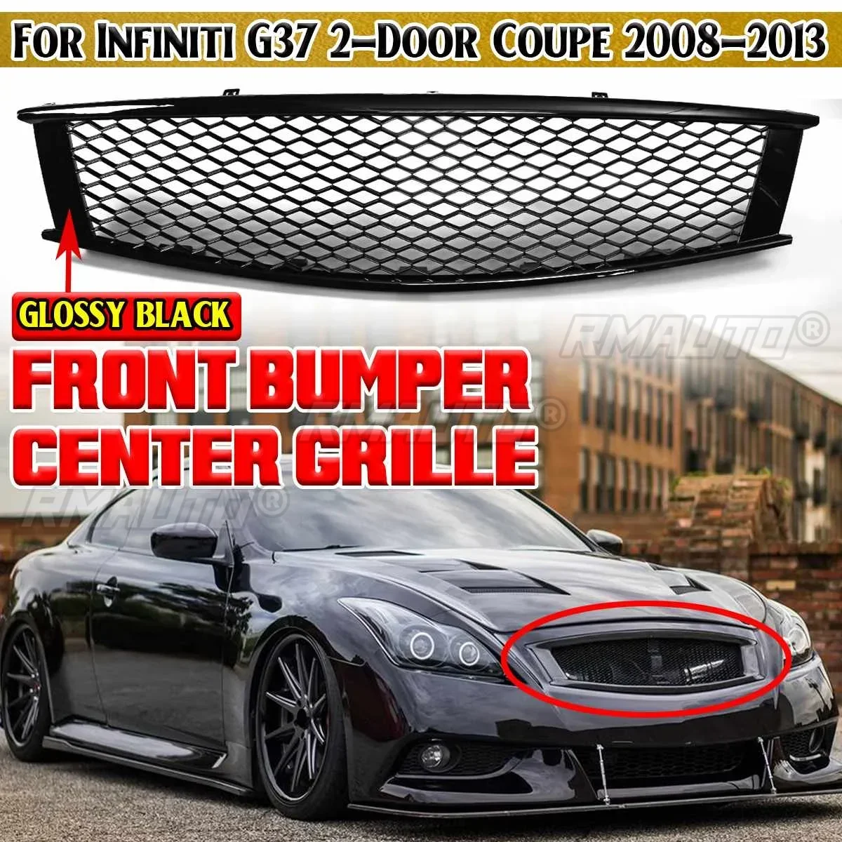 G37 Car Front Bumper Grille Cover For Infiniti G37 2Dr Coupe 2008-2013 ...