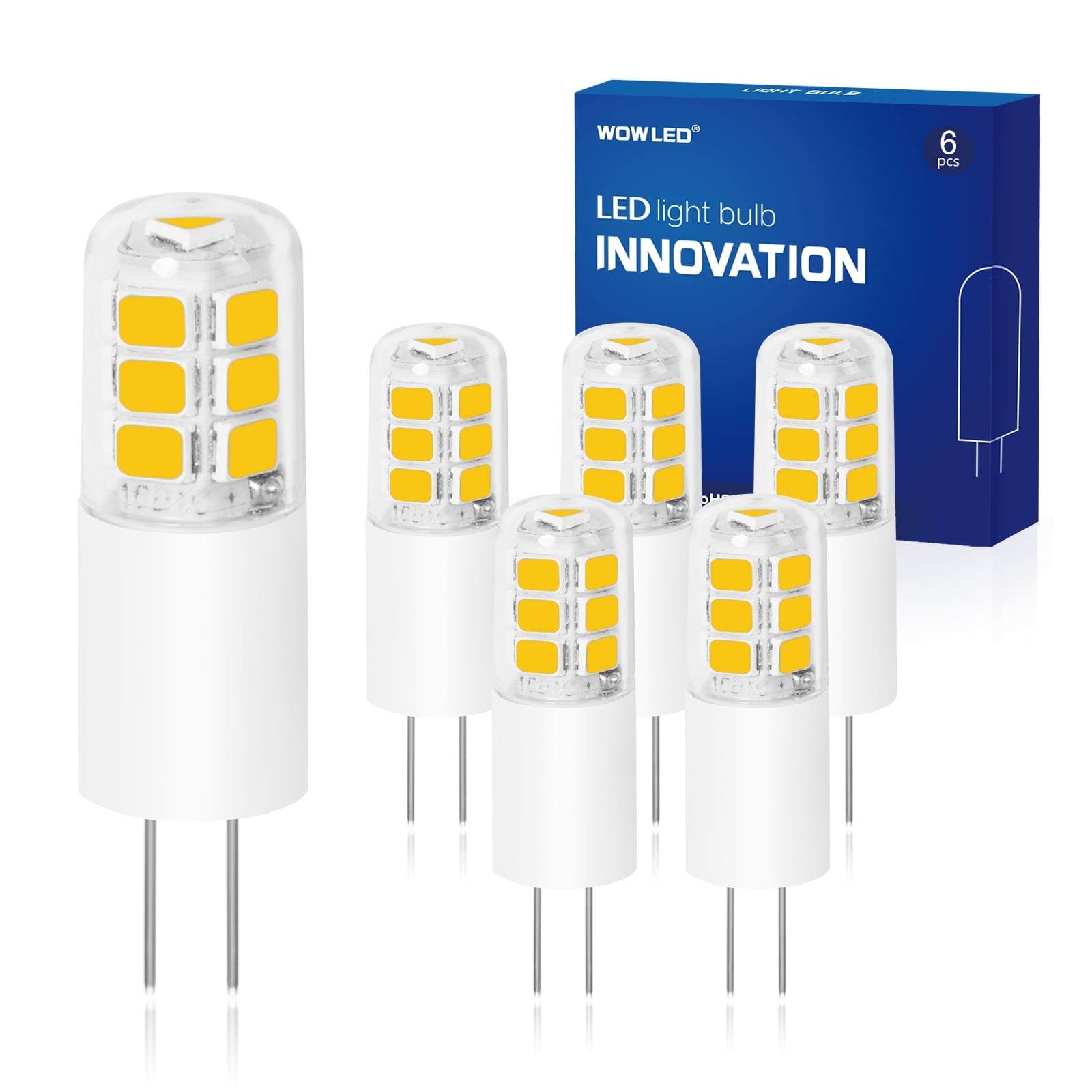 G4 LED Light Bulbs, 6 Pack 2Watts Warm White 25W Equivalent, No Flicker ...