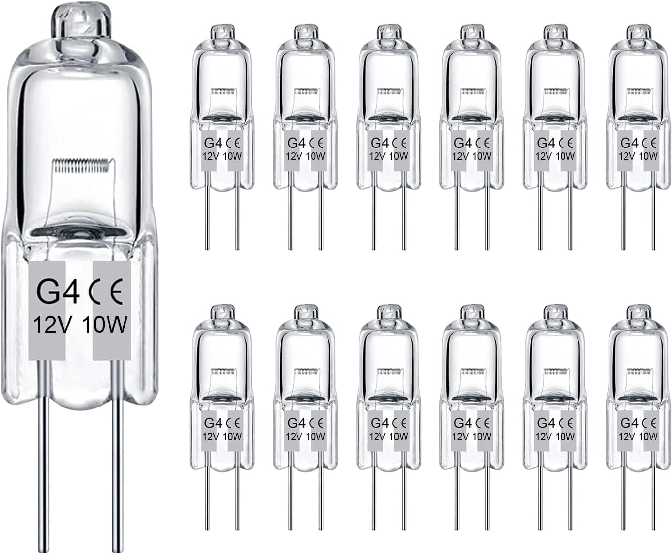 G4 Light Bulbs, 12 Pack G4 12V 10W Crystal Clear Halogen Light Bulbs 2 ...