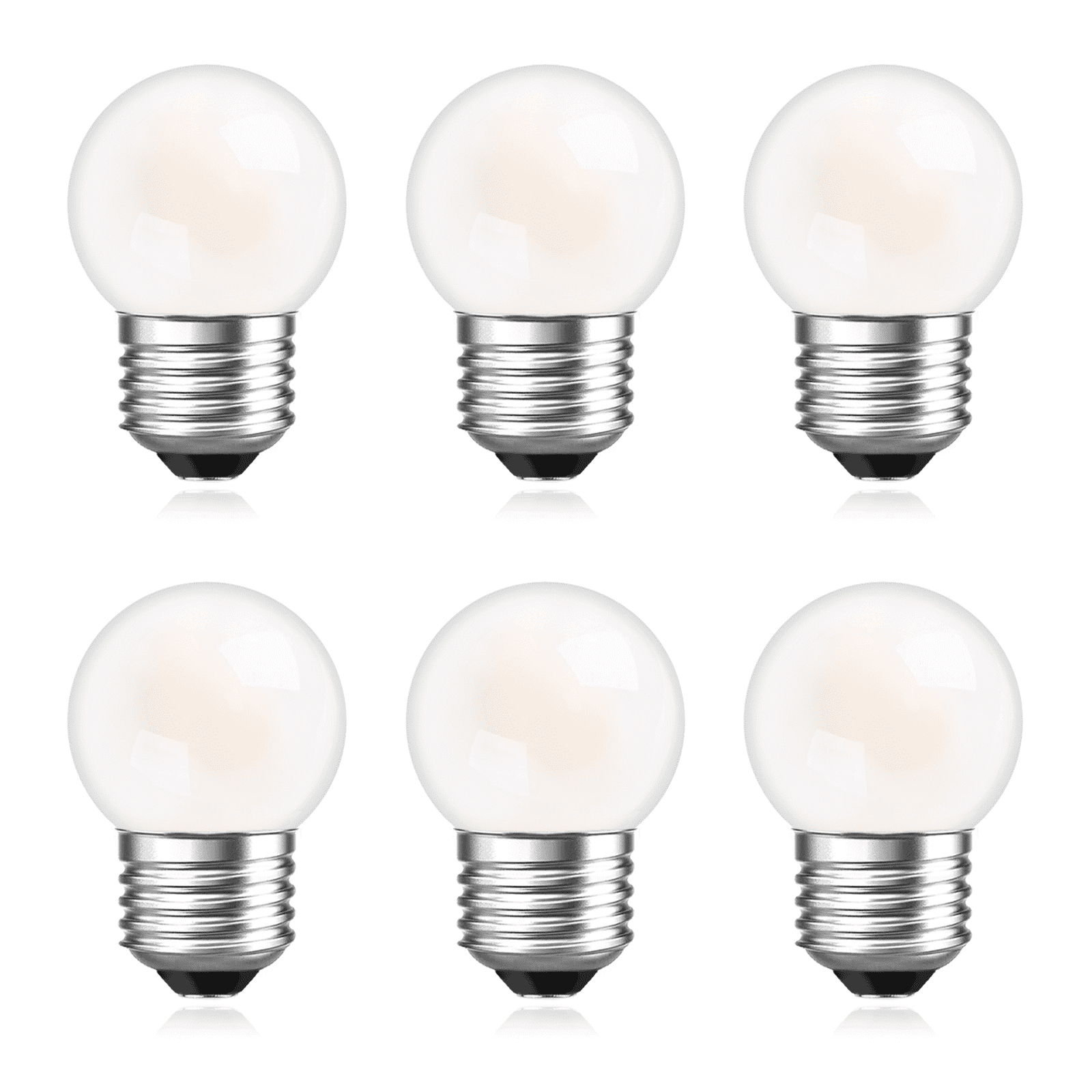 Century Light G40 LED Light Bulbs 1.5W, Warm White 2700K, Frosted Glass, E26 Base, Pack of 6 ...