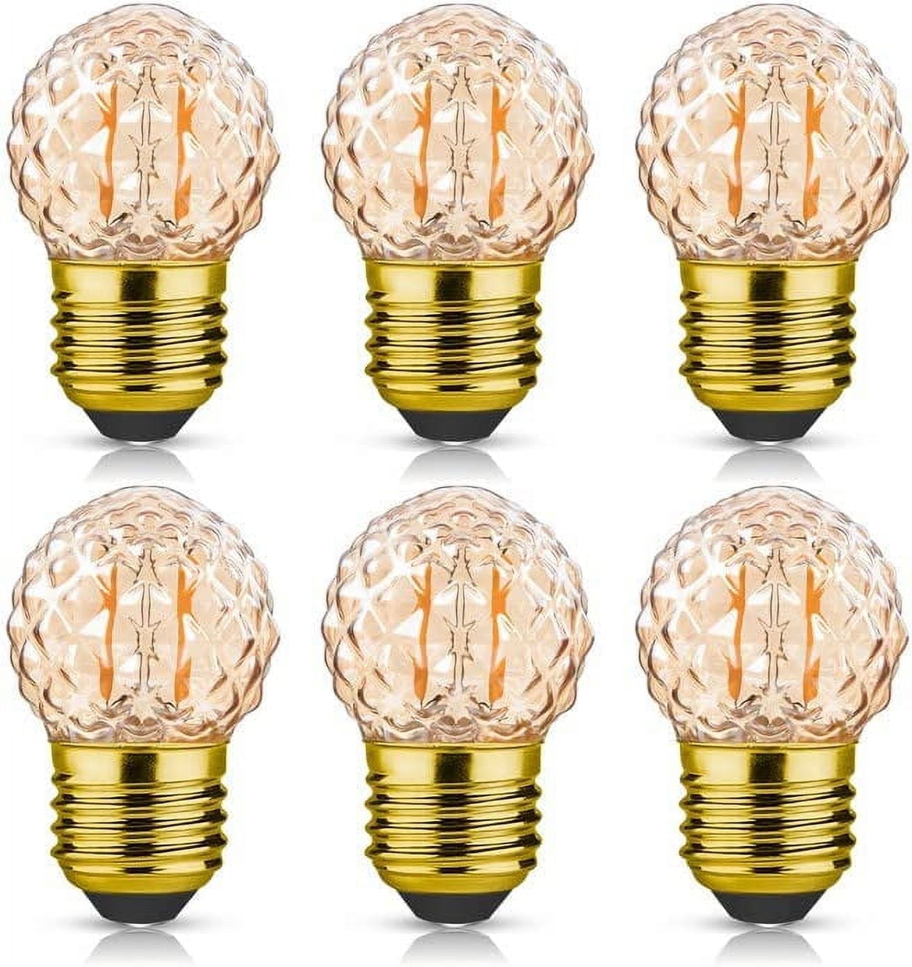Century Light G40 Amber LED Light Bulbs, 1W Edison Bulbs, Pineapple ...