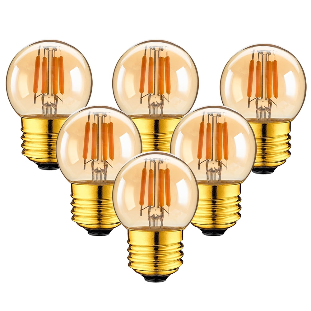 G40 Globe Mini Led Bulb,3 watt Equivalent to 30w,E26 Medium Base, Amber ...