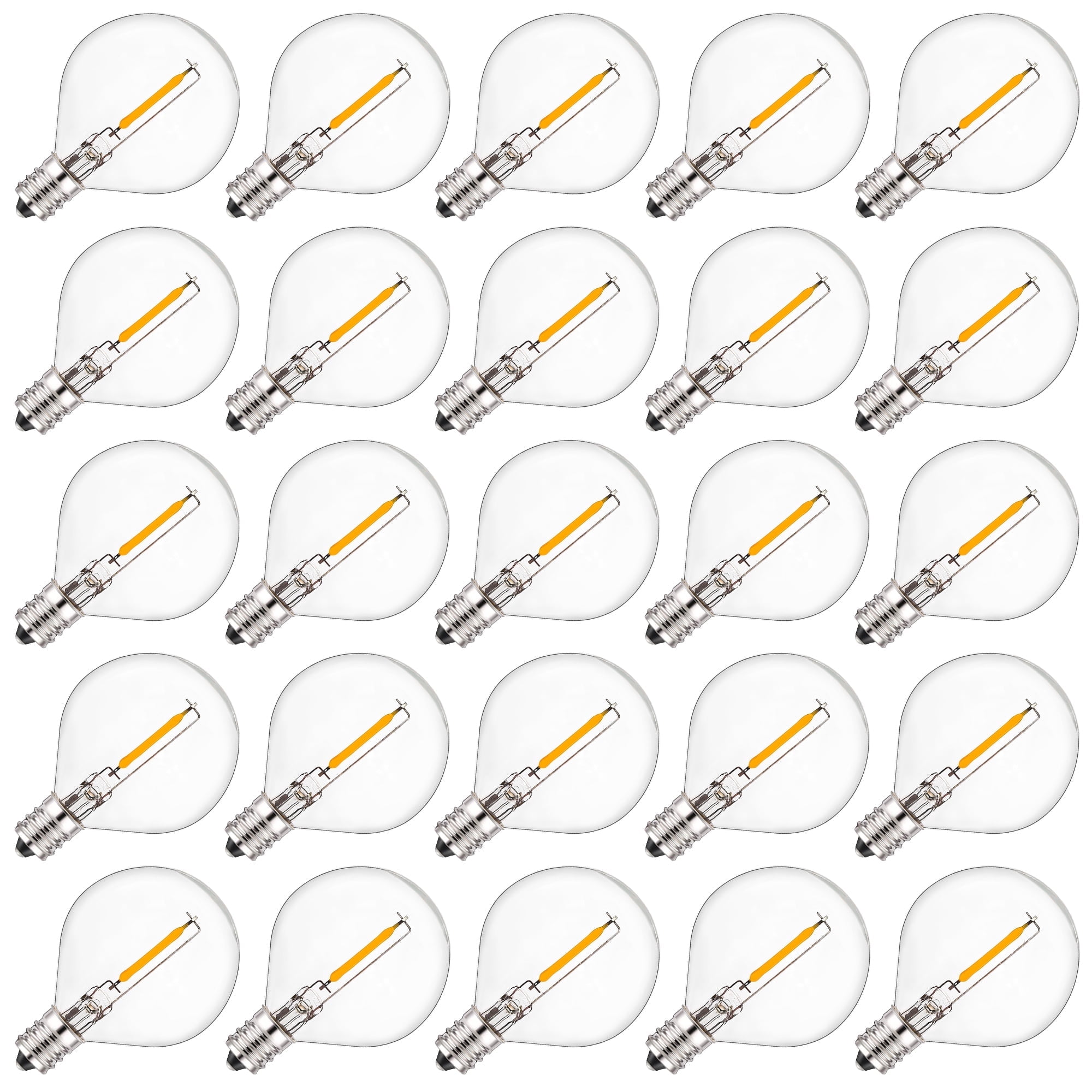 Walmart G40 LED Bulbs, 1W, E12 Base, 2200K, Waterproof, 25 Pack for ...