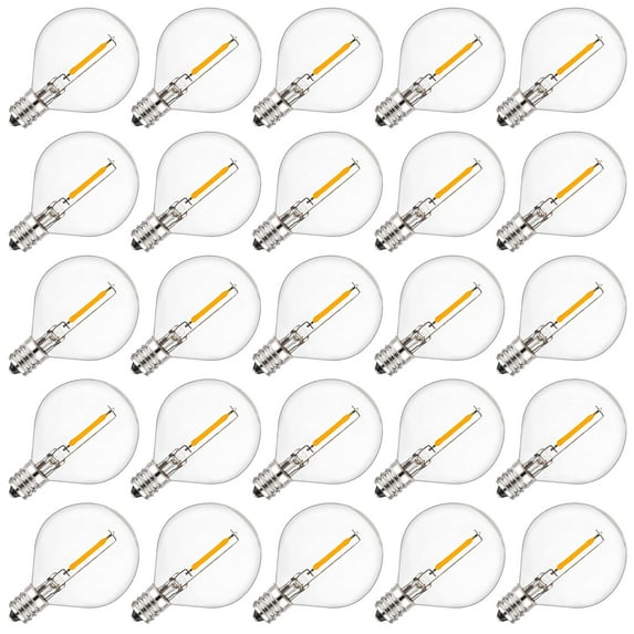 Walmart G40 LED Bulbs, 1W, E12 Base, 2200K, Waterproof, 25 Pack for ...