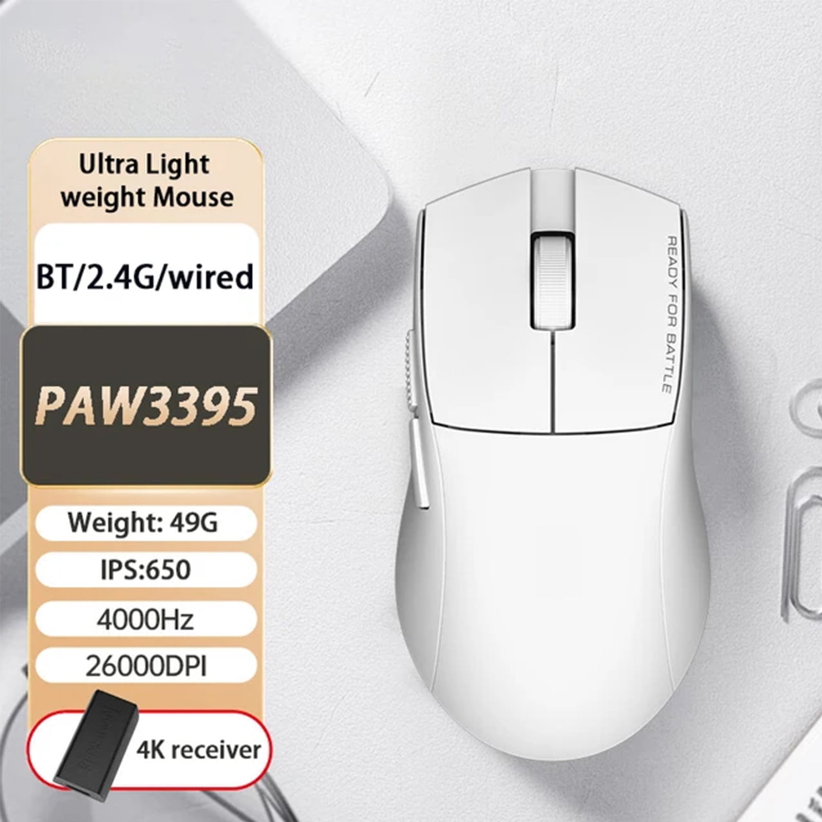 G49 PRO Wireless Gaming Mouse Ultra-Lightweight Pixart 3395 26,000 DPI ...