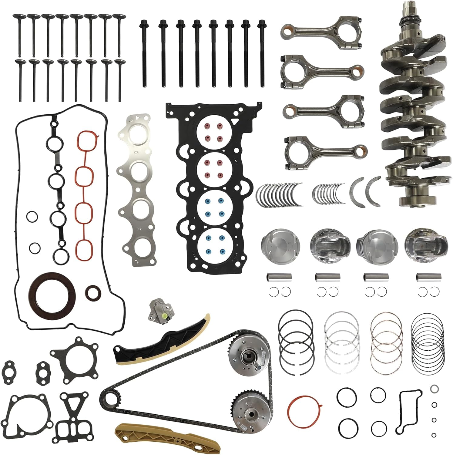 G4FJ 1.6L Engine Rebuild Kit Crankshaft Con Rods Timing Chain Kit Head ...
