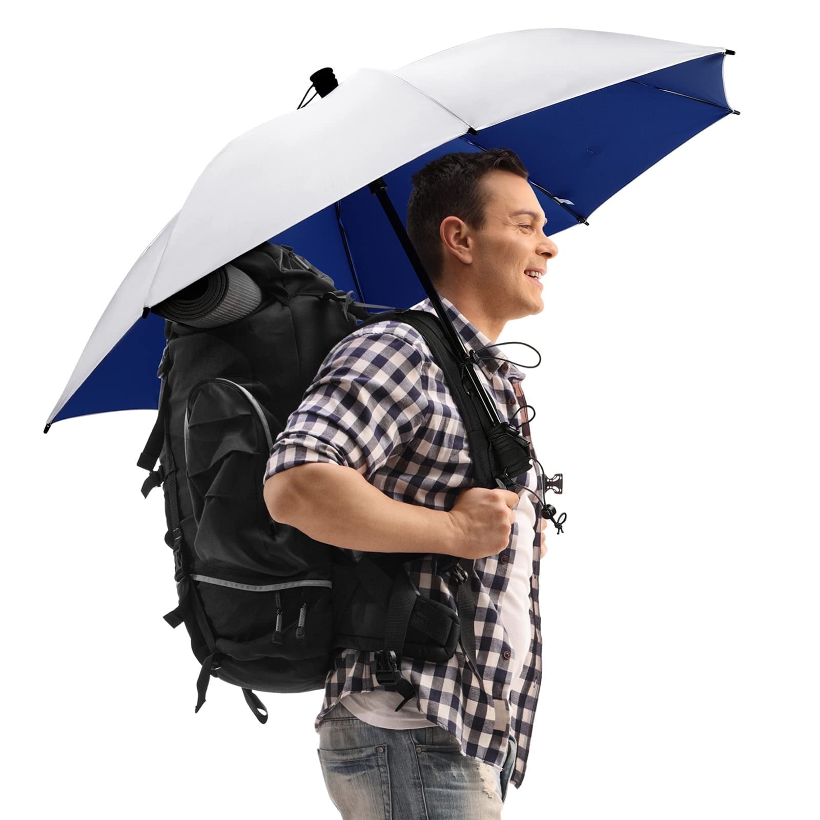 G4Free 46 Inch Large Hiking Umbrella Ultralight UV Silver Reflective ...
