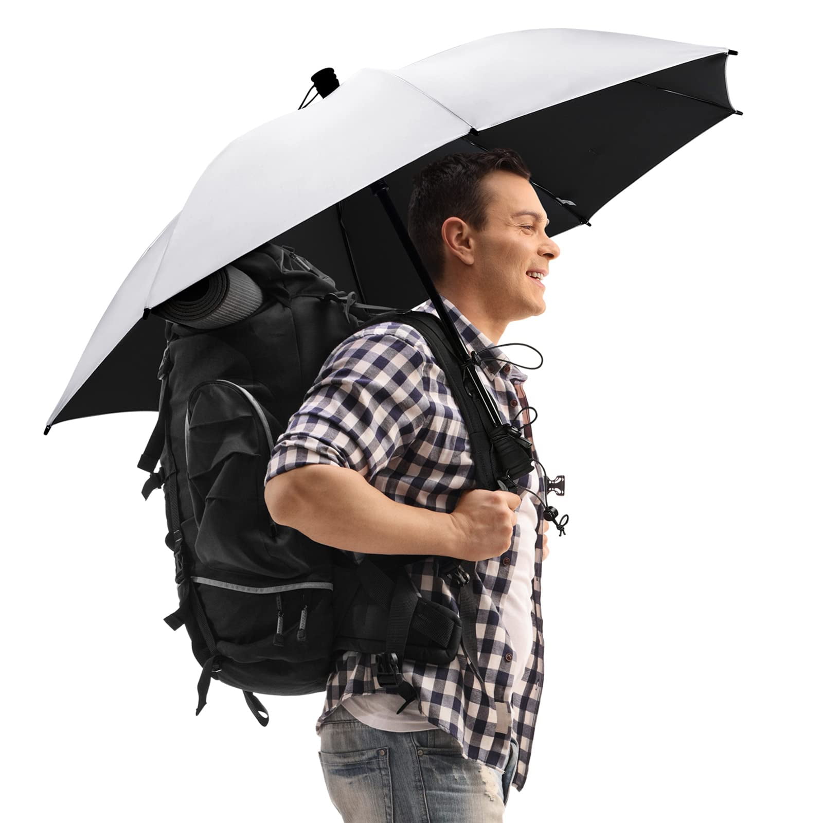 G4Free 46 Inch Large Hiking Umbrella Ultralight UV Silver Reflective ...