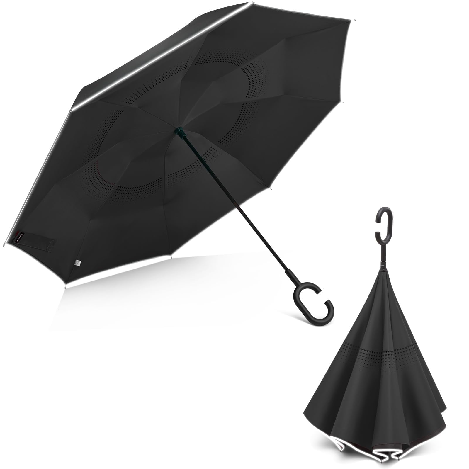 G4Free 48/62 Inch Large Inverted Reverse Umbrella with C-Shaped Handle ...