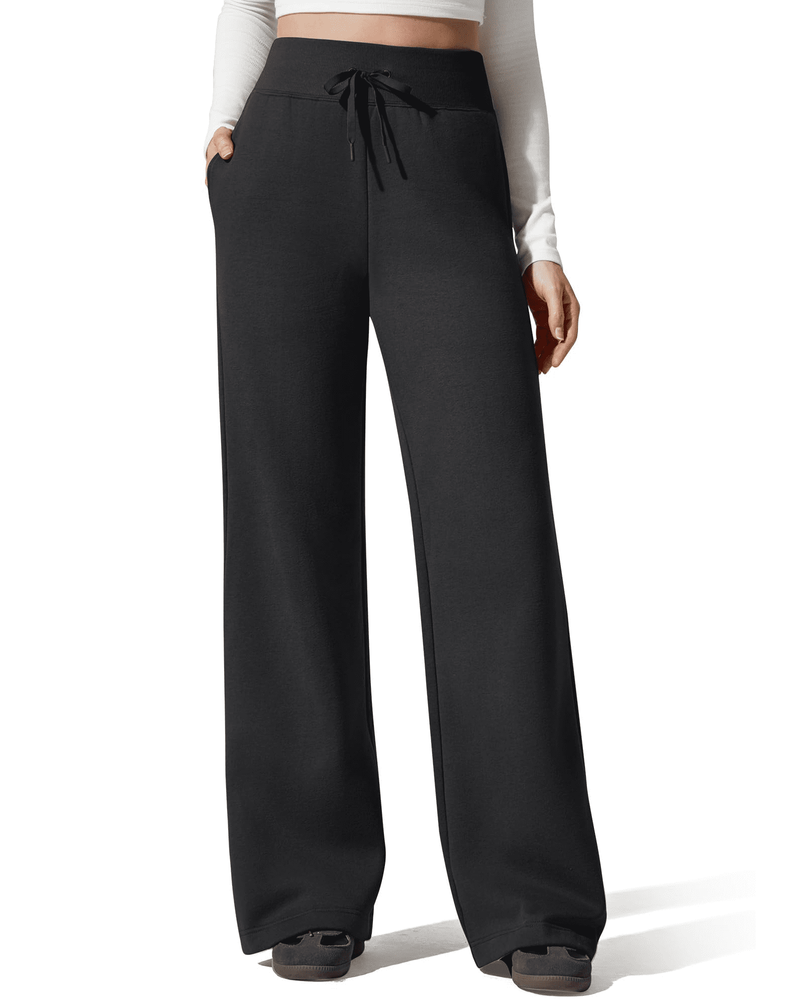 G4Free Flurrylux Women's Fleece Lined Wide Leg Sweatpants Drawstring ...