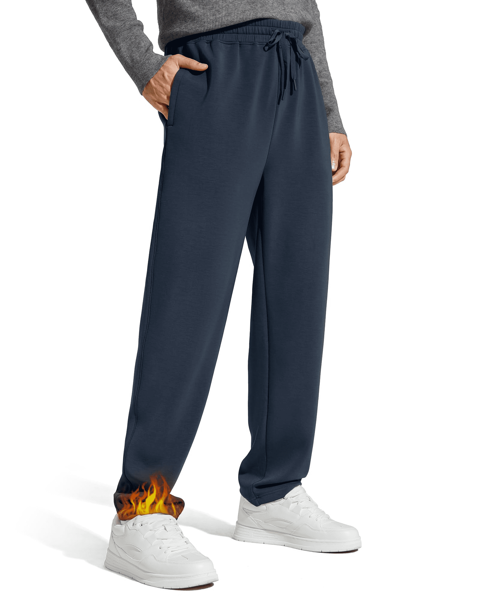 G4Free Men's Smoofit Fleece Lined Sweatpants Winter Thermal Warm Pants ...