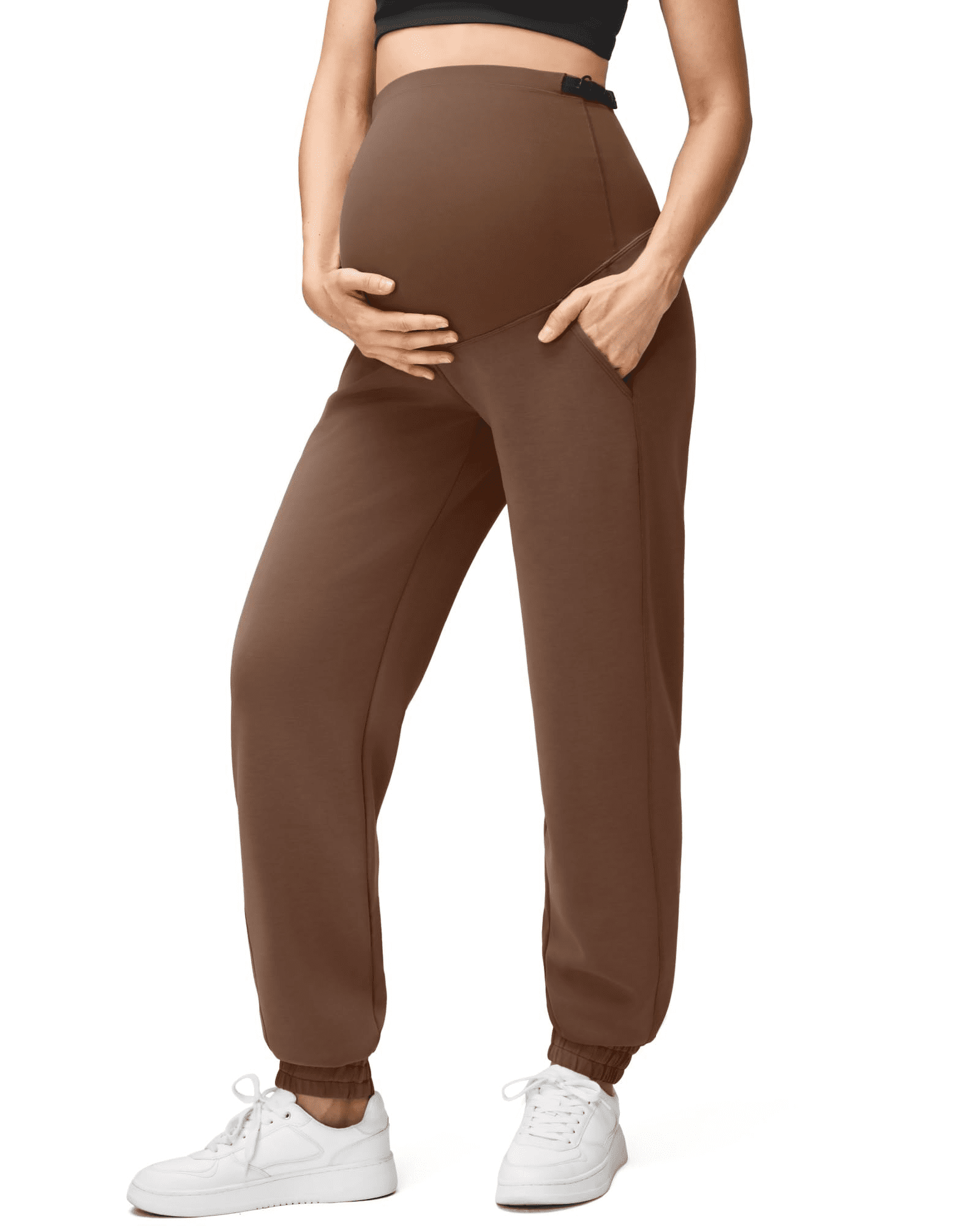 G4Free Smoofit Modal Soft Maternity Joggers with Pockets Over The Belly ...