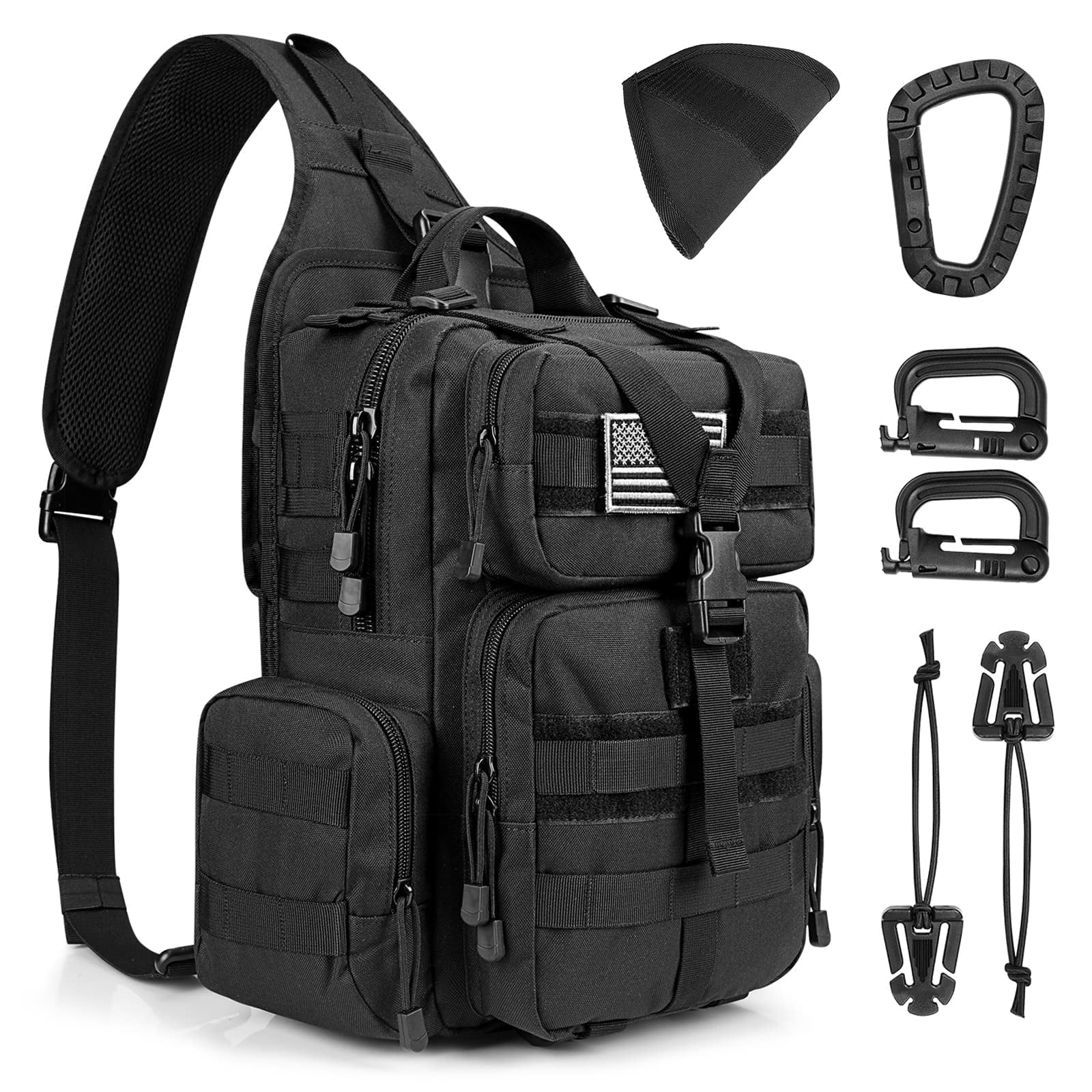 G4Free Tactical EDC Sling Bag Backpack with Adjustable Holder Military ...