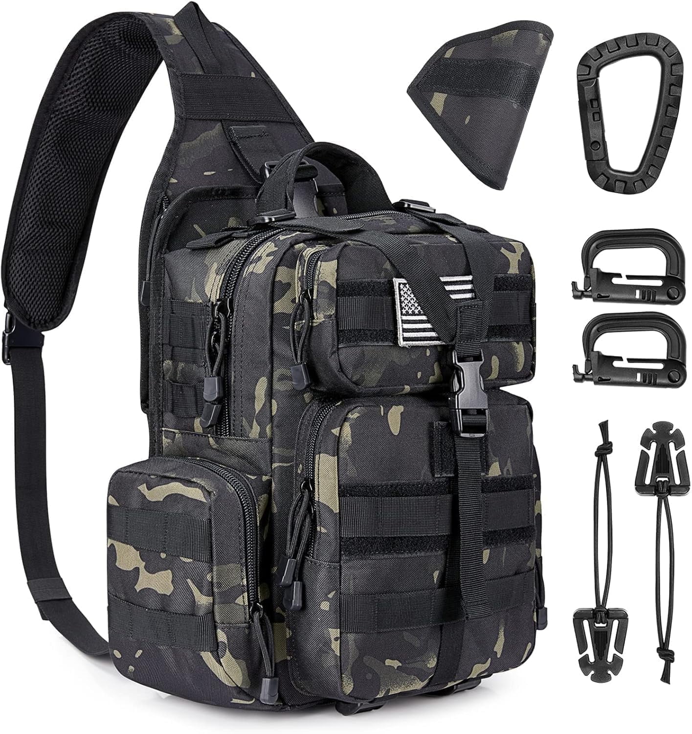 G4Free Tactical EDC Sling Bag Backpack with Adjustable Holder Military ...