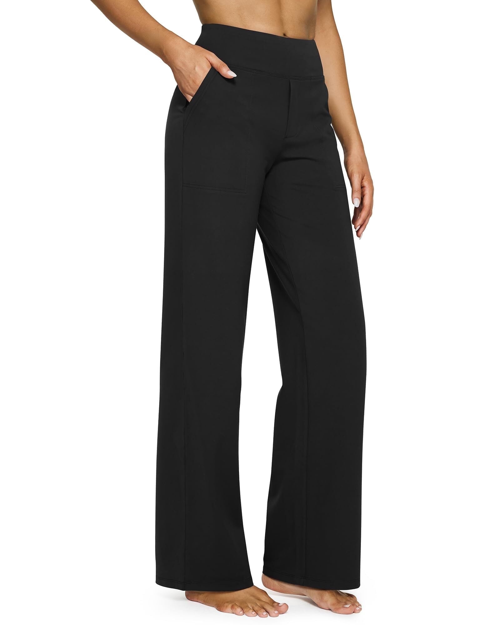 G4Free Yoga Pants Women Wide Leg Pants with Pockets High Waist Stretch ...
