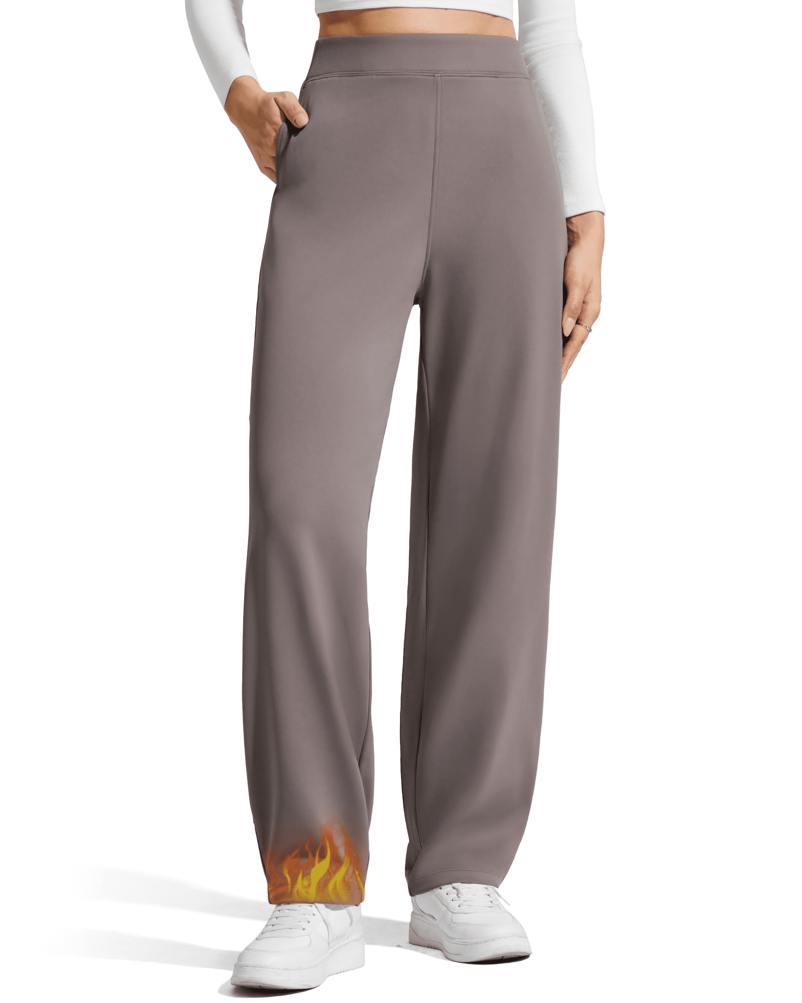 G4Free Women's Fleece Lined Sweatpants High Waisted Wide Leg Pants with ...