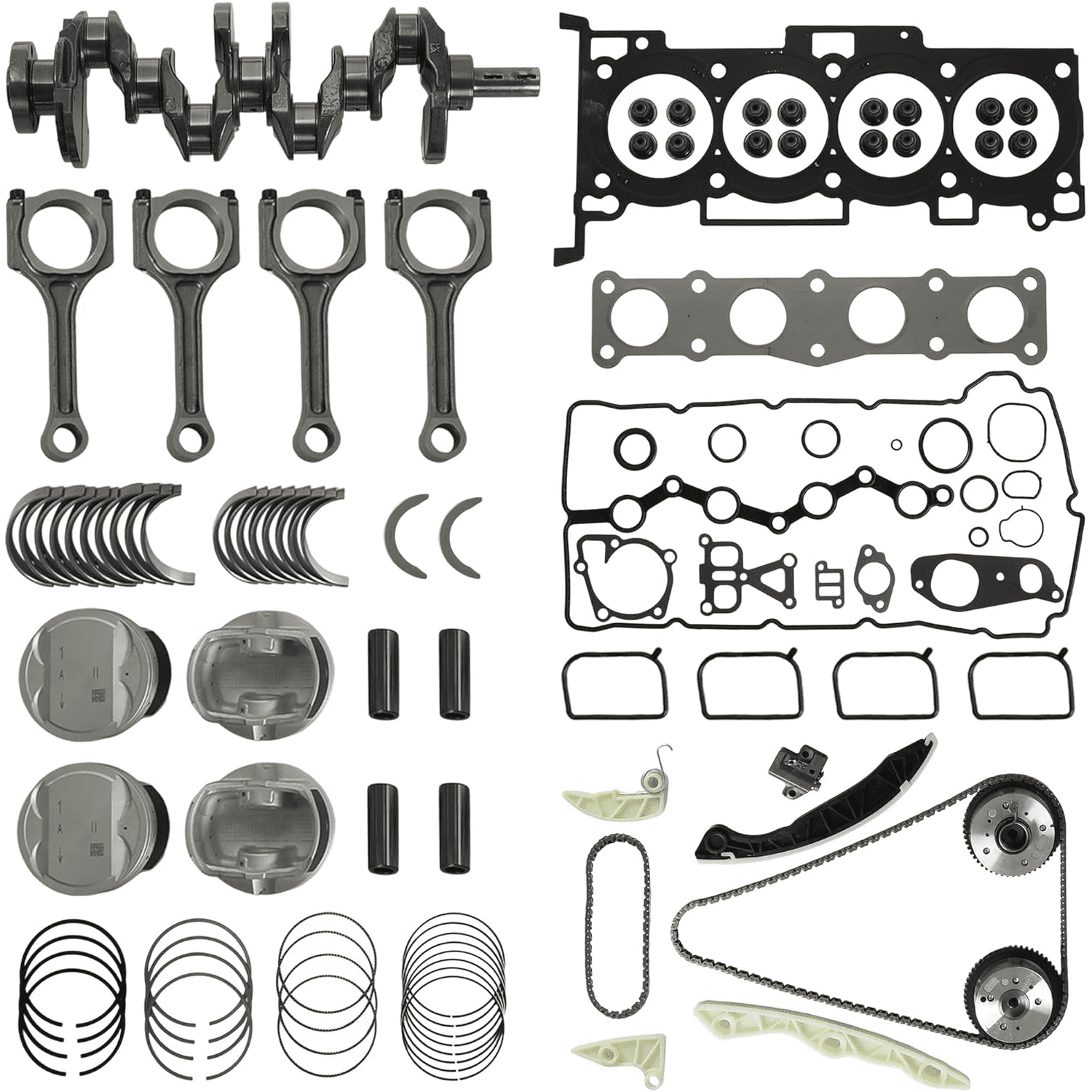 G4KD 2.0L Engine Crankshaft Bearing Head Gasket Set Piston Timing Chain ...