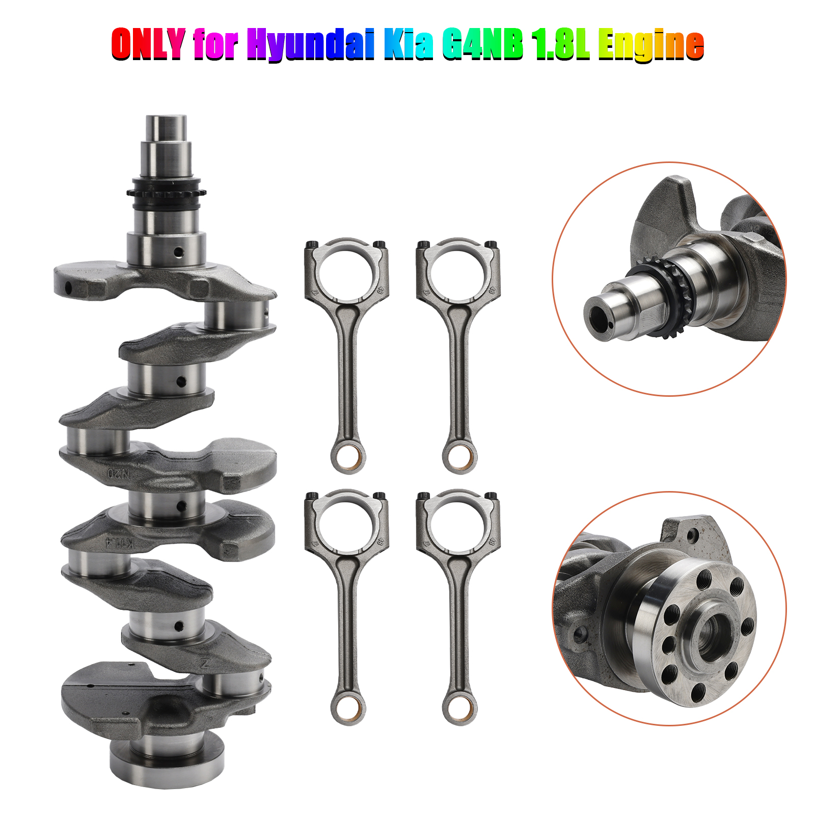 G4NB 1.8L Engine Crankshaft & Connecting Rods for Hyundai Elantra KIA ...