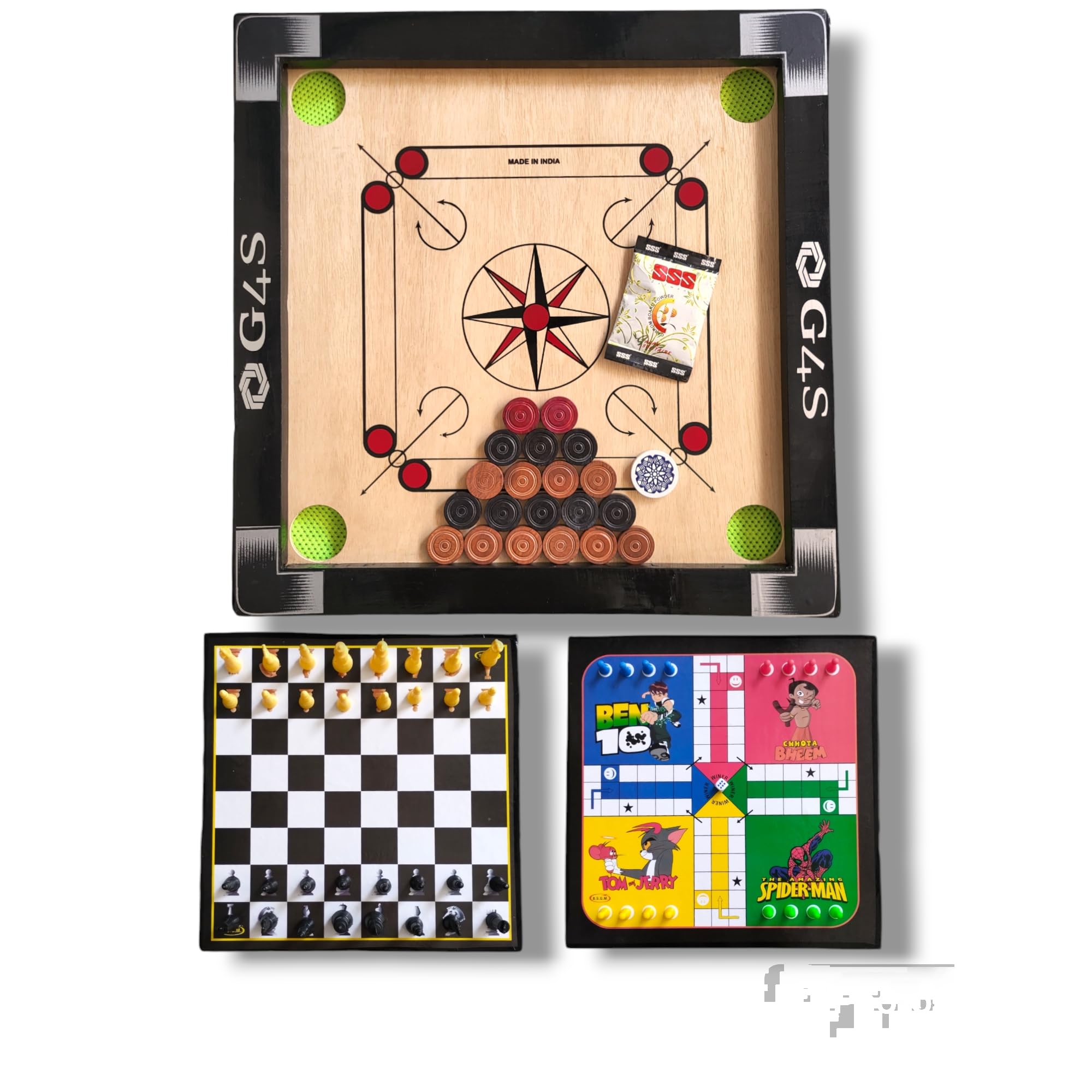 G4S Carrom Board for Kids 20 inches Glossy Finish with Carrom Board ...