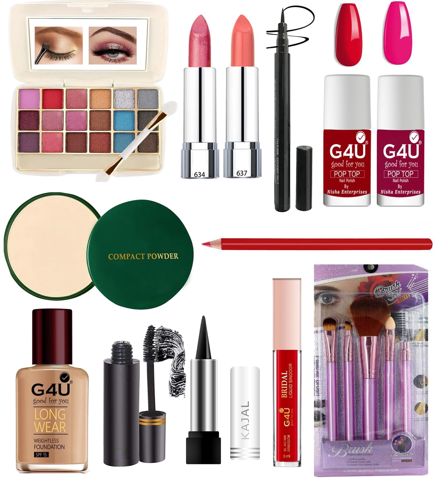 G4U 17-Piece Glow Up Makeup Kit : Every Essential All-In-One Beauty Set ...