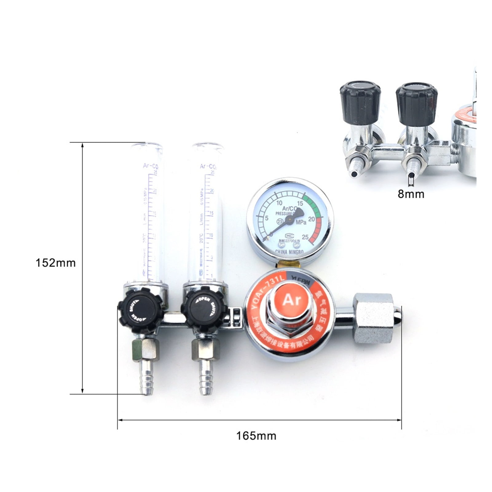 G5/8 Aluminium Alloy 0-25Mpa Argon Regulator Air Pressure Reducer Mig ...