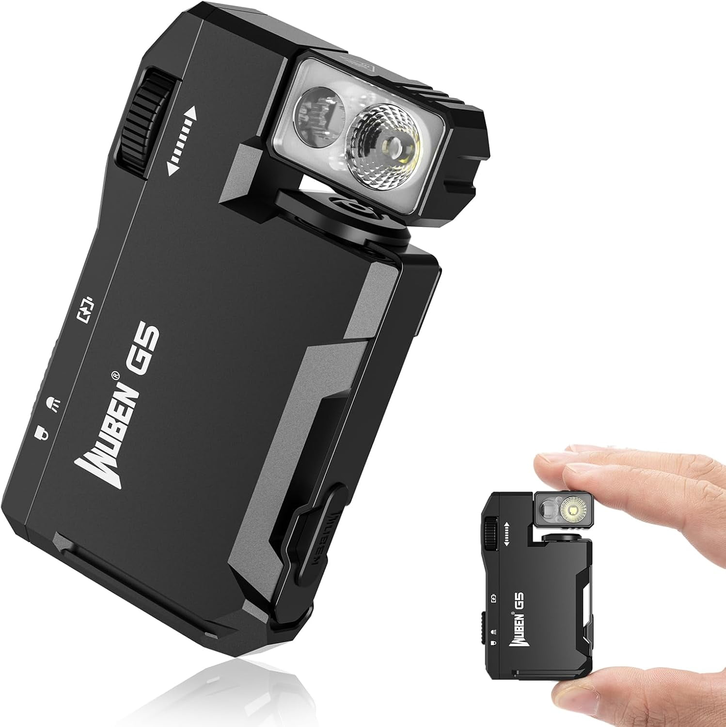 G5 Rechargeable EDC Flashlight, 400 Lumens Dual Light Sources Mini ...