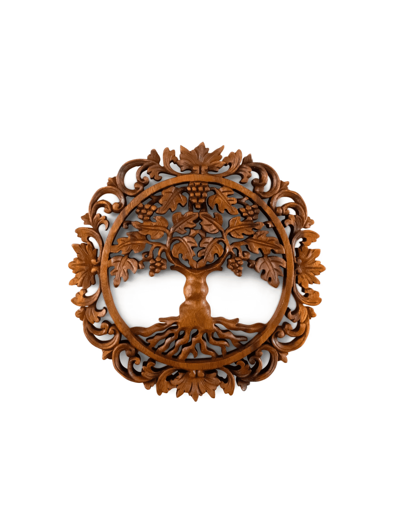 G6 Collection 12" Wooden Hand Carved Tree of Life Wall Art Relief Panel ...
