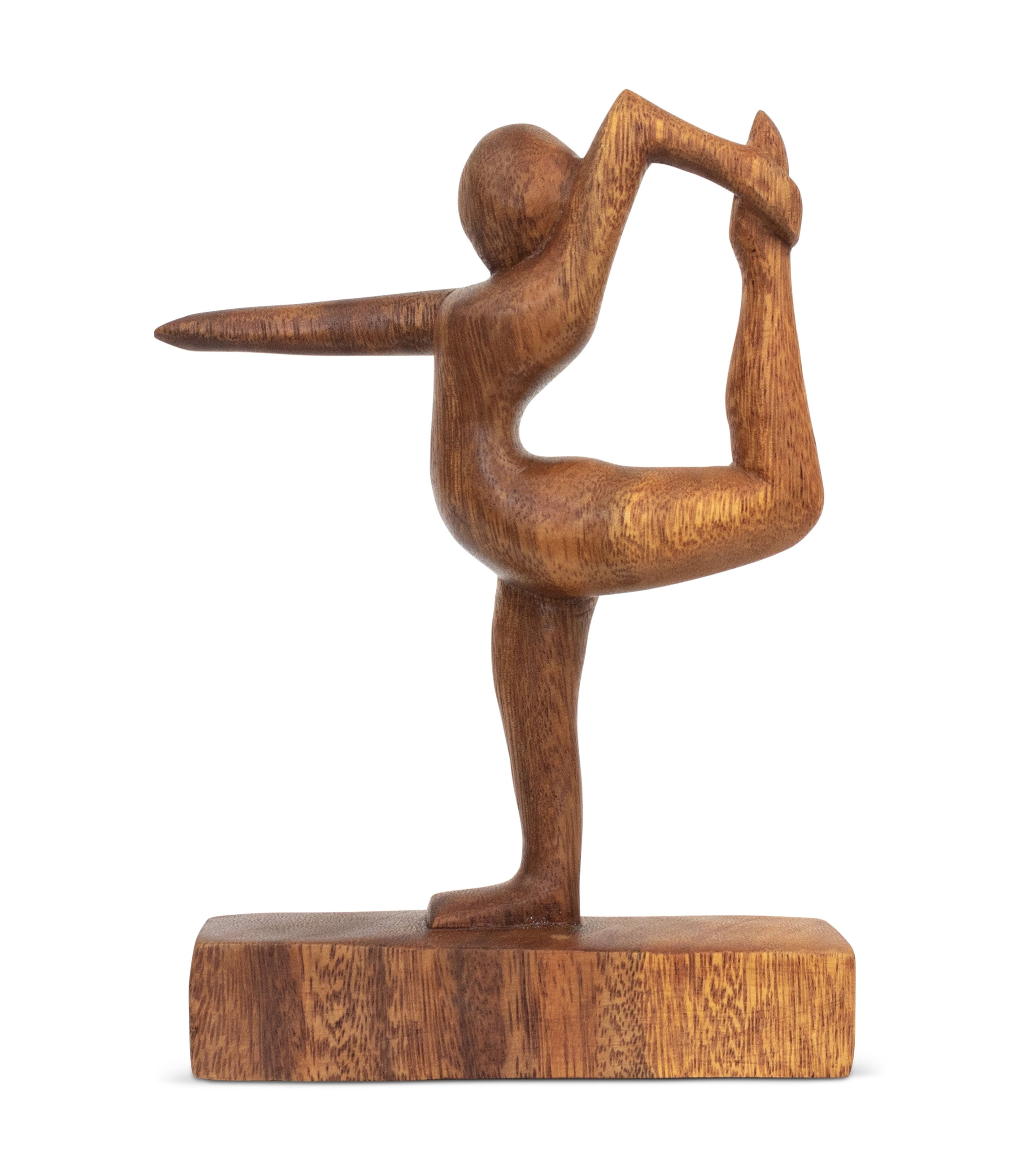G6 Collection 8" Wooden Handmade Mini Yoga Figurines, Yoga Pose Statue ...