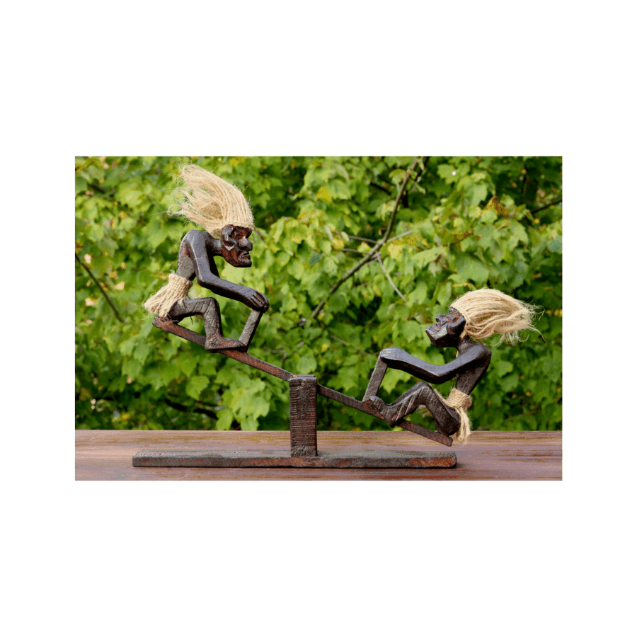G6 Collection Handmade Wooden Primitive Tribal Funny Statue Teeter ...