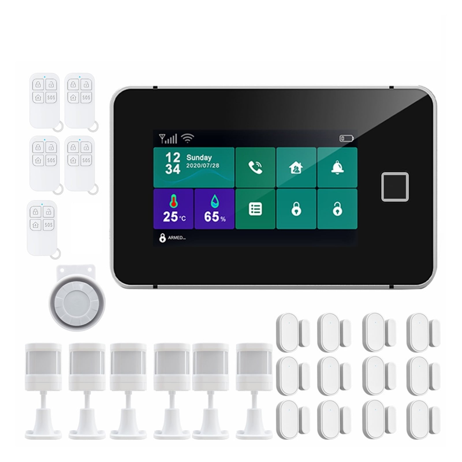 G60 Tuya Gsm Security Alarm System Fingerprint Armed Temperature ...