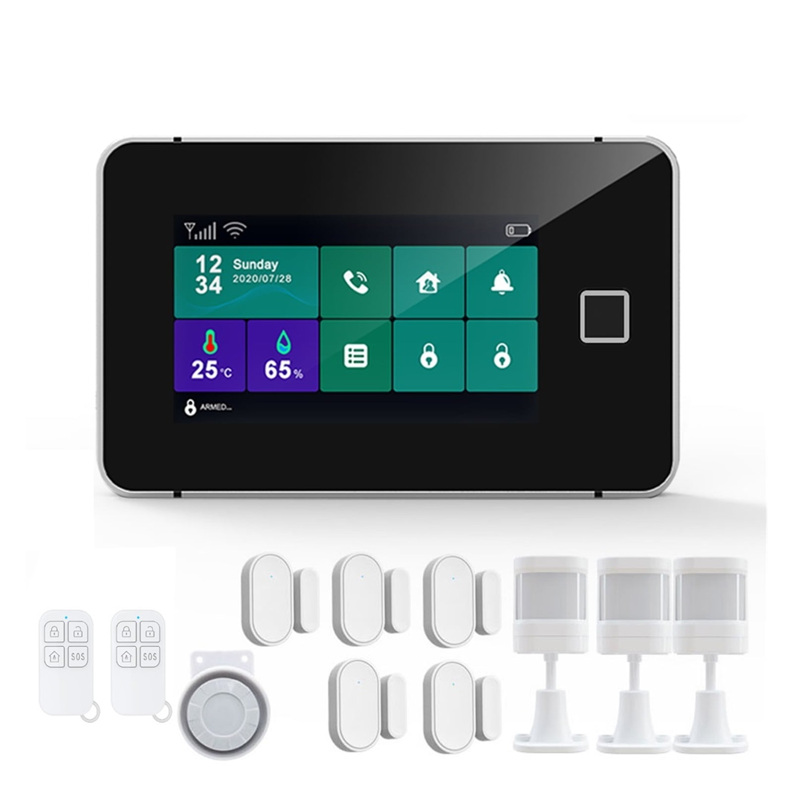 G60 Tuya Gsm Security Alarm System Fingerprint Armed Temperature ...