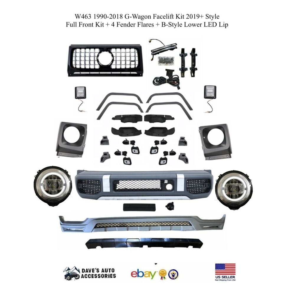 G63 Bumper Grille for G500 G550 Body Kit Facelift Upgrade 2019+ B Style ...