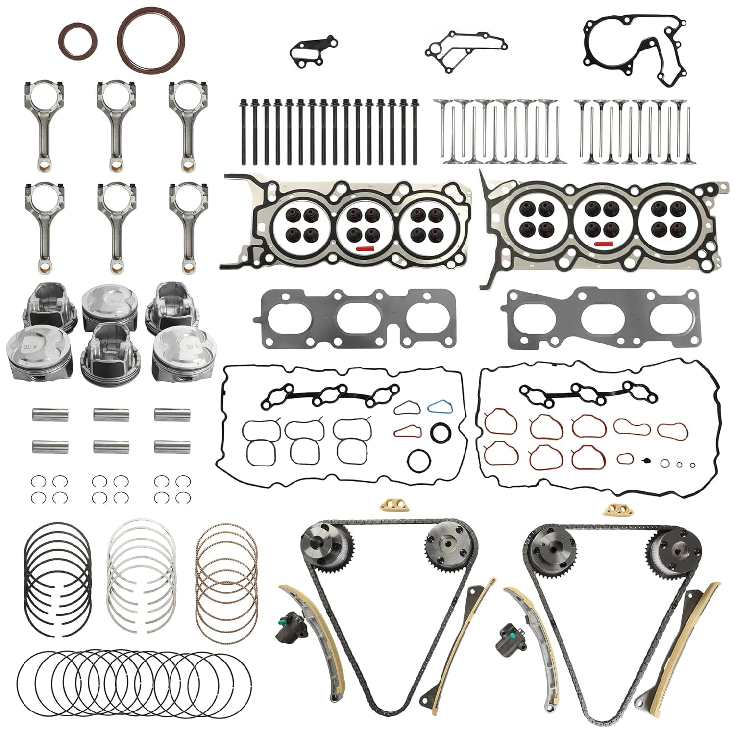 G6DH 3.3L Engine Rebuild Kit Head Gasket Set Piston Timing Chain Kit ...