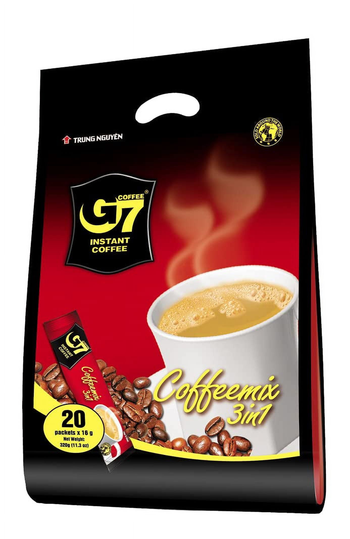 G7 3 in 1 Coffee Roasted Ground Coffee Blend w/Non-dairy Sugar Strong ...