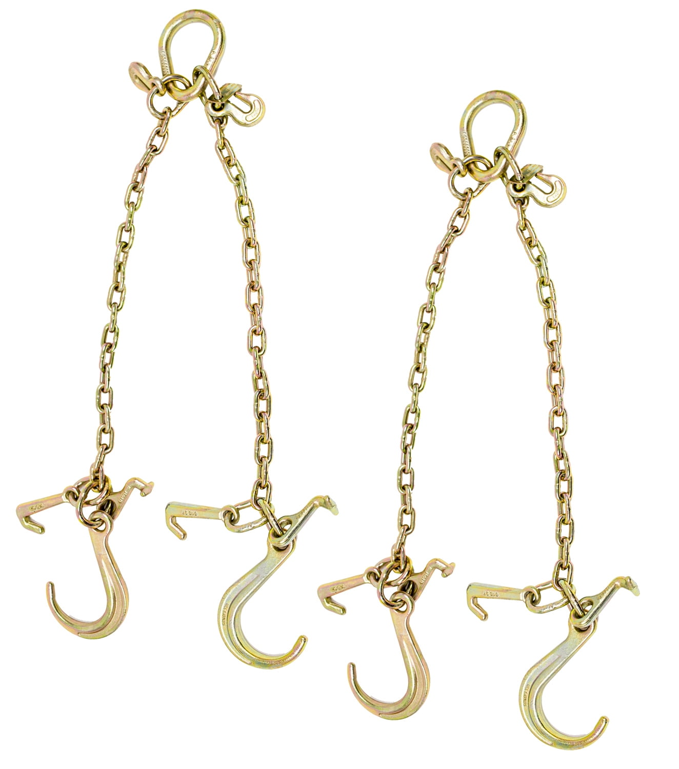 G70 V Chain Bridle w/ 8" Medium J Hooks, T- Hook & J-Hook w/ Grab Hooks ...