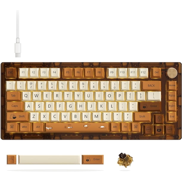 G75 75% Keyboard - Retro Gaming Keyboard with Knob Control Hot ...