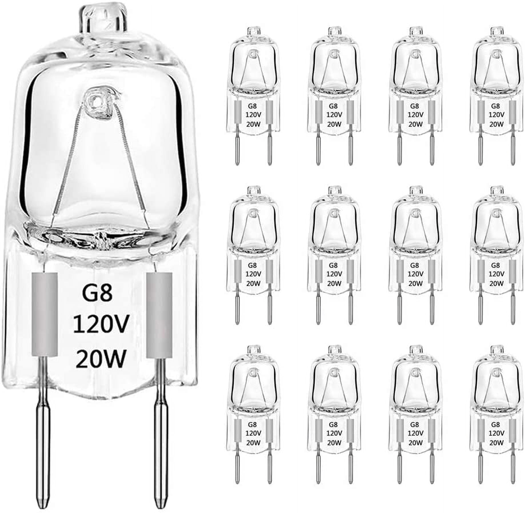 G8 Halogen Light Bulbs 20W Dimmable 120V G8 Base 2Pin Xenon Bulb (12 ...