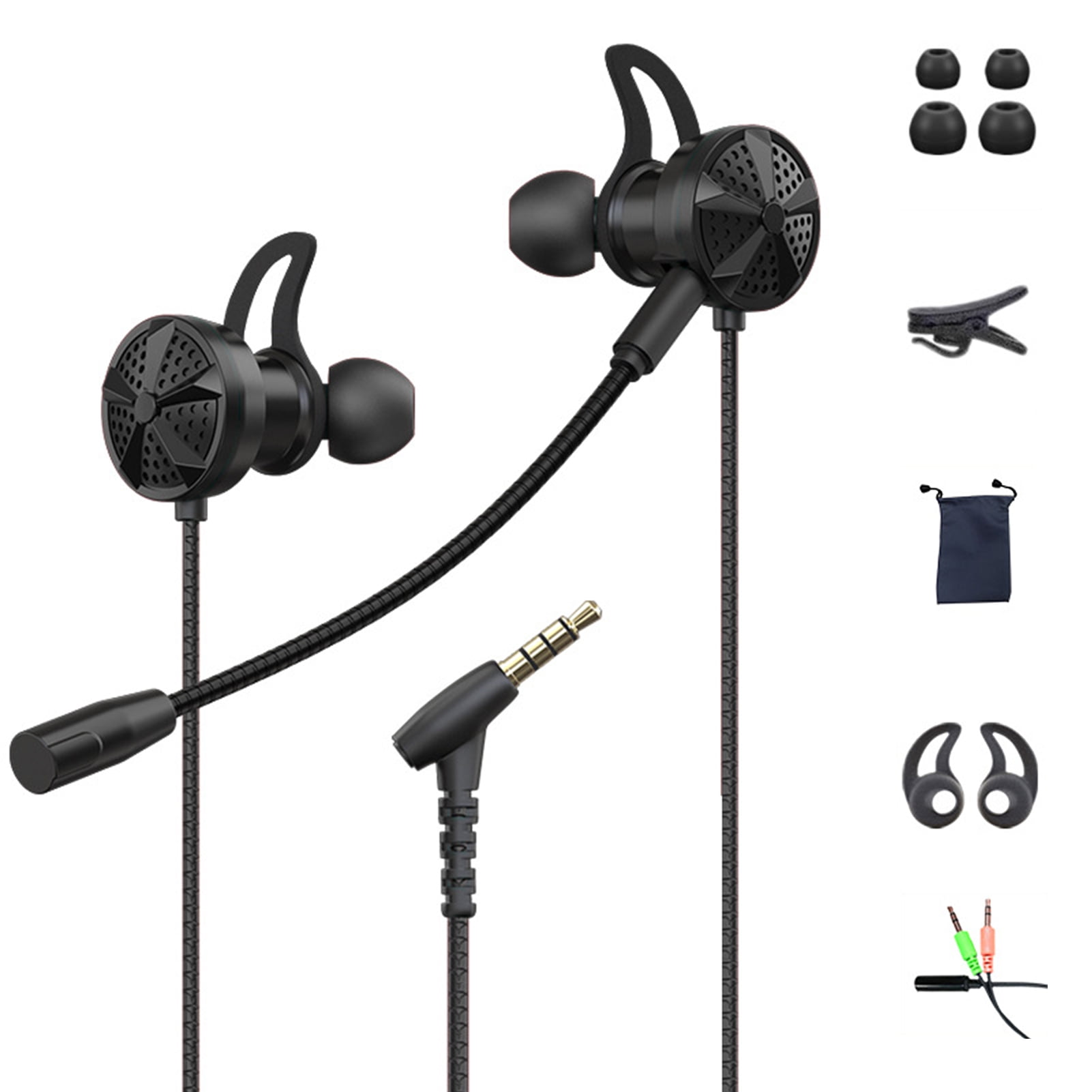 G8 L-shaped 3.5mm Plug Wired Dynamic Earphone Gaming Earbuds with ...