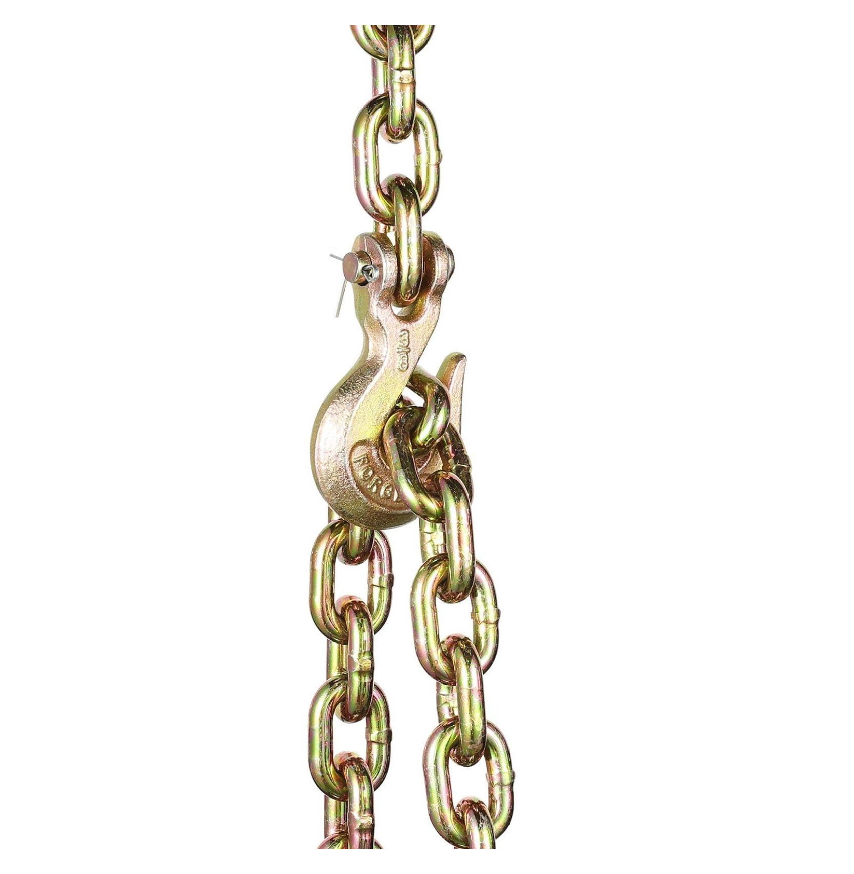 G80 Transport Chain 3/8" x 10.3' - 2 Pack Towing Chains with Grab Hooks ...