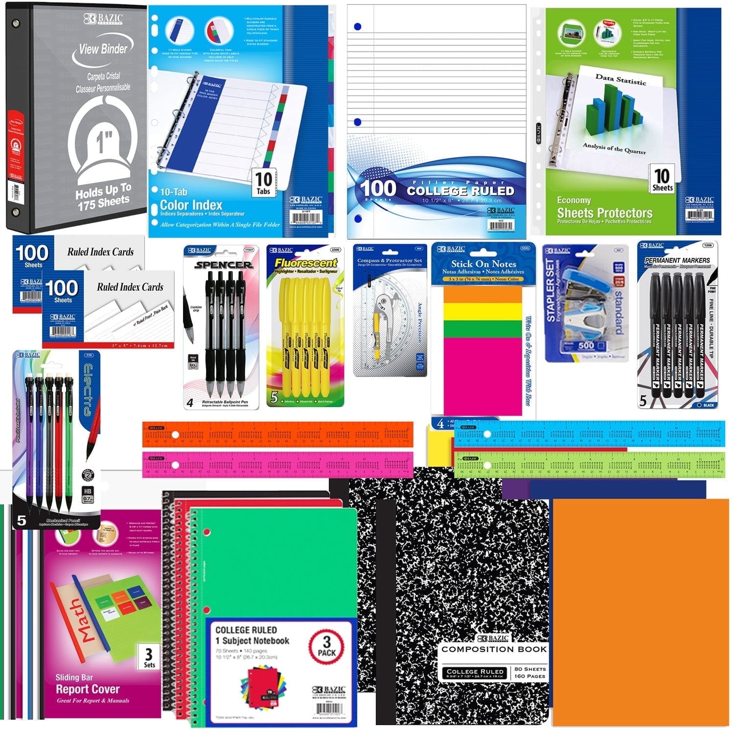 Essential Kids Back to School Bundle Kit, Middle/High School Supplies ...