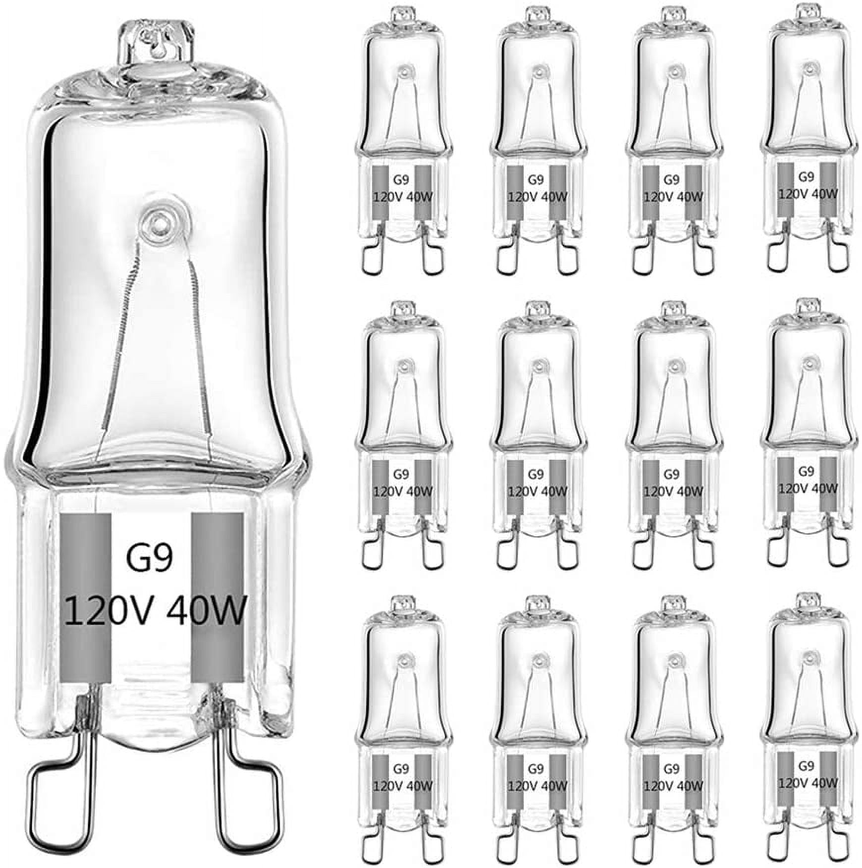 G9 Bulb, 12 Pack G9 Halogen Light Bulbs 2 Pin Base JC Type, 120V T4 Bi ...