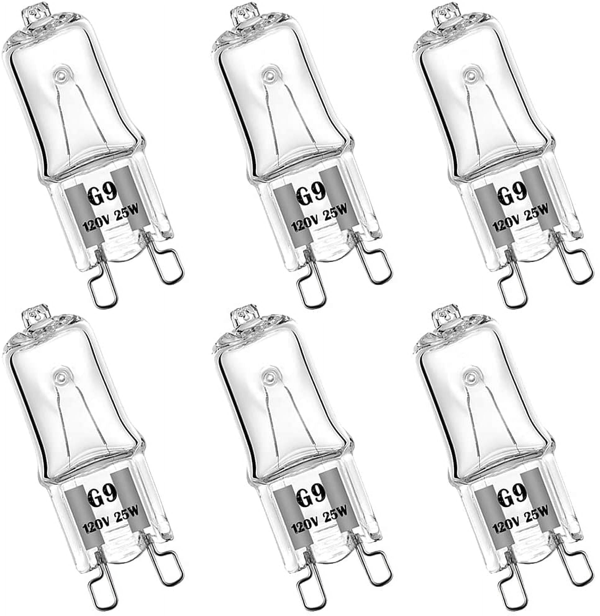 G9 Halogen Bulb 120V 25W T4 Type 2 Pin Base, Replacement for Range Hood ...